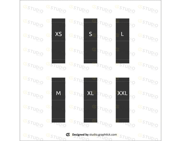 Size Label Design - shop.graphtick.com