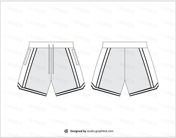 BASKETBALL SHORTS FLAT SKETCH - shop.graphtick.com