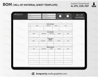 BILL OF MATERIAL SHEET TEMPLATE - shop.graphtick.com