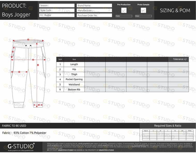 BOYS JOGGER PANTS TECH PACK TEMPLATE - shop.graphtick.com
