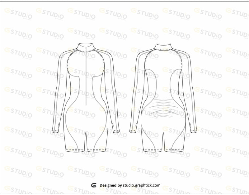 FULL SLEEVE JUMPSUIT FLAT SKETCH - shop.graphtick.com