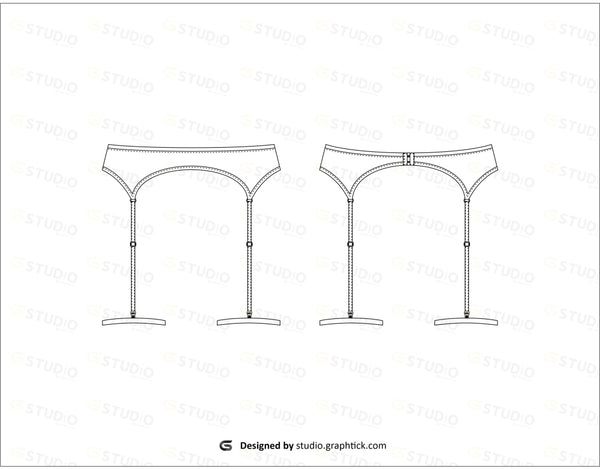 GARTER BELT FLAT SKETCH - shop.graphtick.com