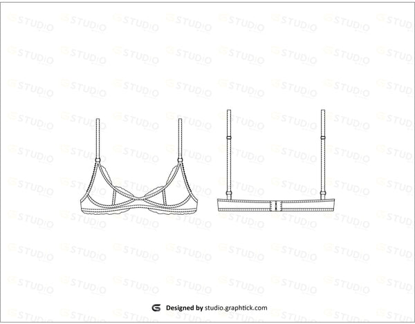 LACE BRA FLAT SKETCH - shop.graphtick.com