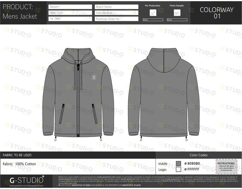 MENS HOODED JACKET TECH PACK TEMPLATE - shop.graphtick.com