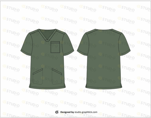 MENS SCRUB FLAT SKETCH - shop.graphtick.com