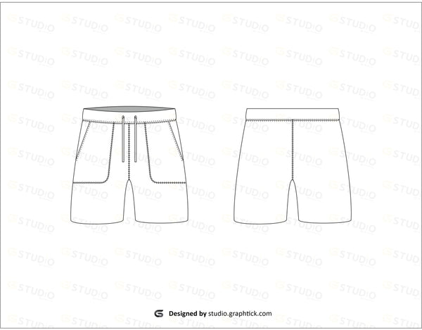 MENS SHORTS FLAT SKETCH - shop.graphtick.com