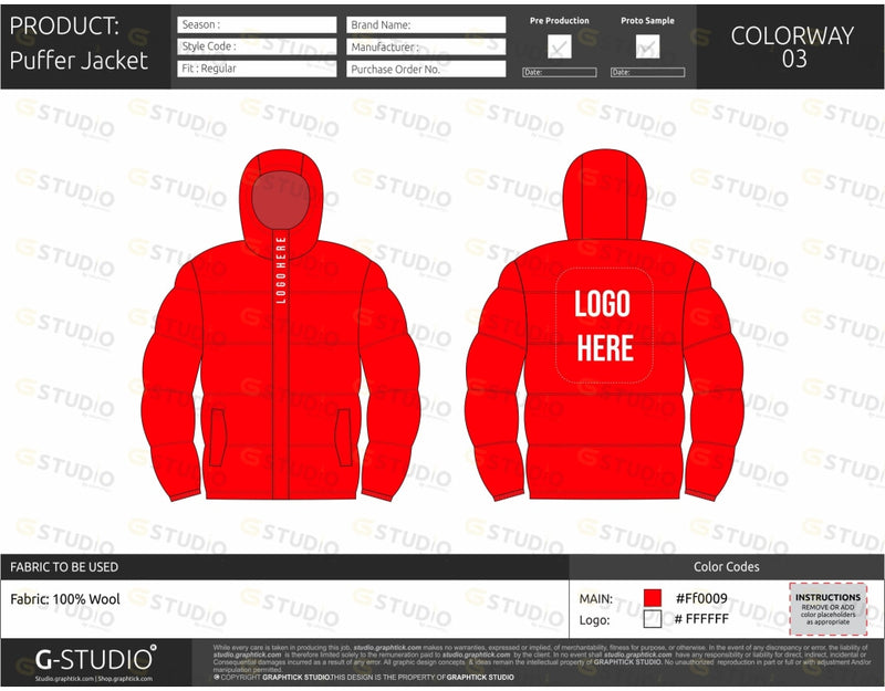 PUFFER JACKET TECH PACK TEMPLATE - shop.graphtick.com