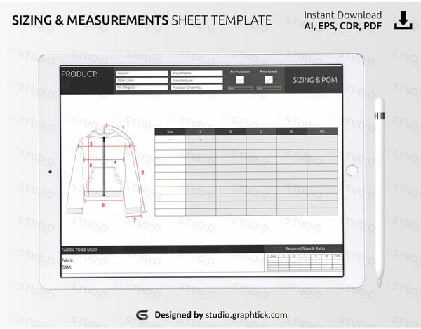 SIZING AND MEASUREMENTS SHEET TEMPLATE - shop.graphtick.com