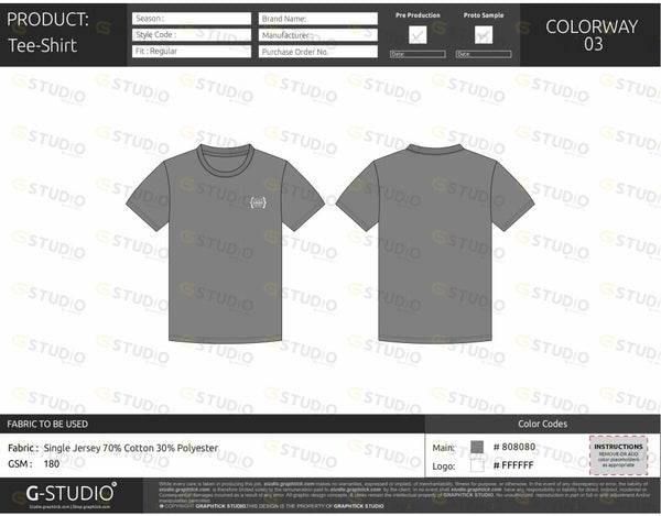 T-Shirt Tech Pack Template - shop.graphtick.com
