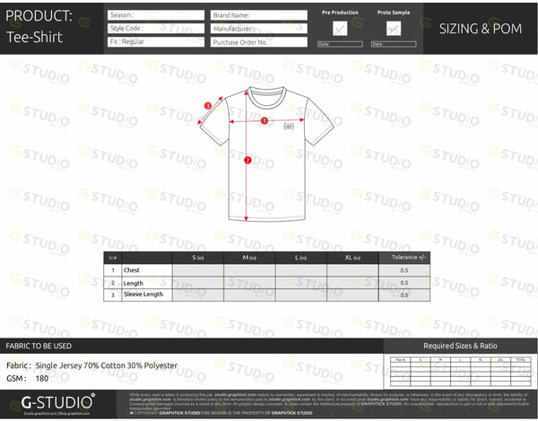 T-Shirt Tech Pack Template - shop.graphtick.com