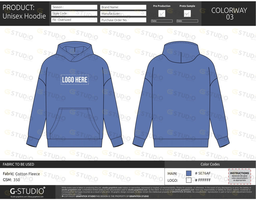 UNISEX PULLOVER HOODIE TECH PACK TEMPLATE - shop.graphtick.com