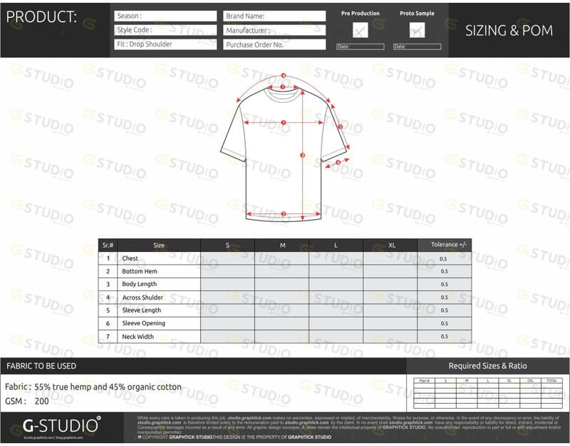 UNISEX TEE SHIRT TECH PACK TEMPLATE - shop.graphtick.com