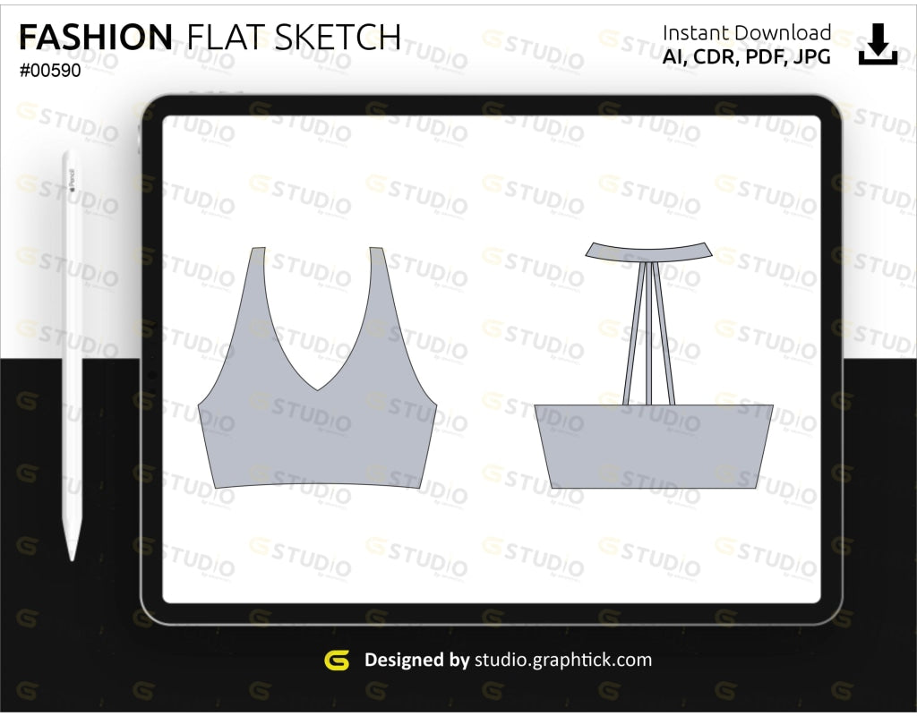WOMENS BRA FLAT SKETCH - shop.graphtick.com