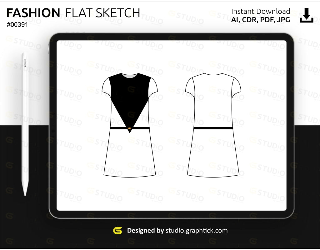 WOMENS DRESS FLAT SKETCH - shop.graphtick.com