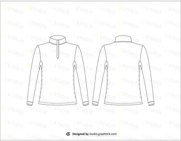WOMENS FULL SLEEVE RASH GUARD FLAT SKETCH - shop.graphtick.com