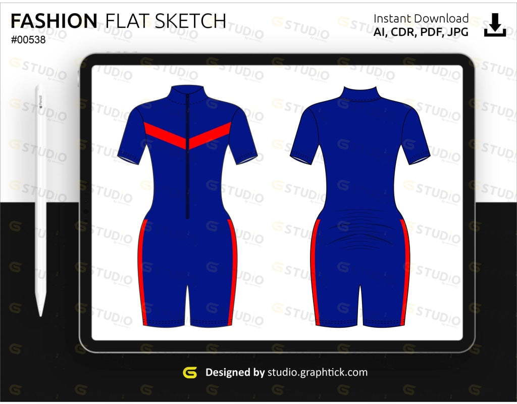 WOMENS JUMPSUIT FLAT SKETCH - shop.graphtick.com